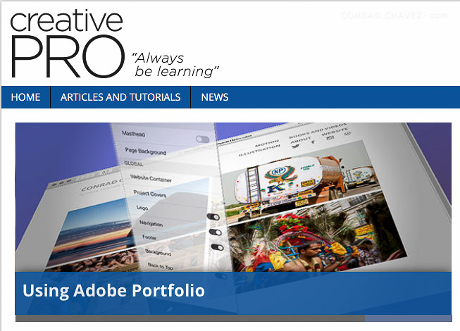 Using Adobe Portfolio: CreativePro.com article | conrad chavez | blog