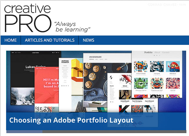 Choosing an Adobe Portfolio Layout: CreativePro.com article | conrad ...