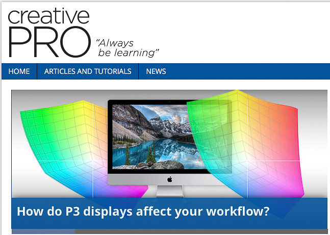 How do P3 displays affect your workflow? — CreativePro.com article ...